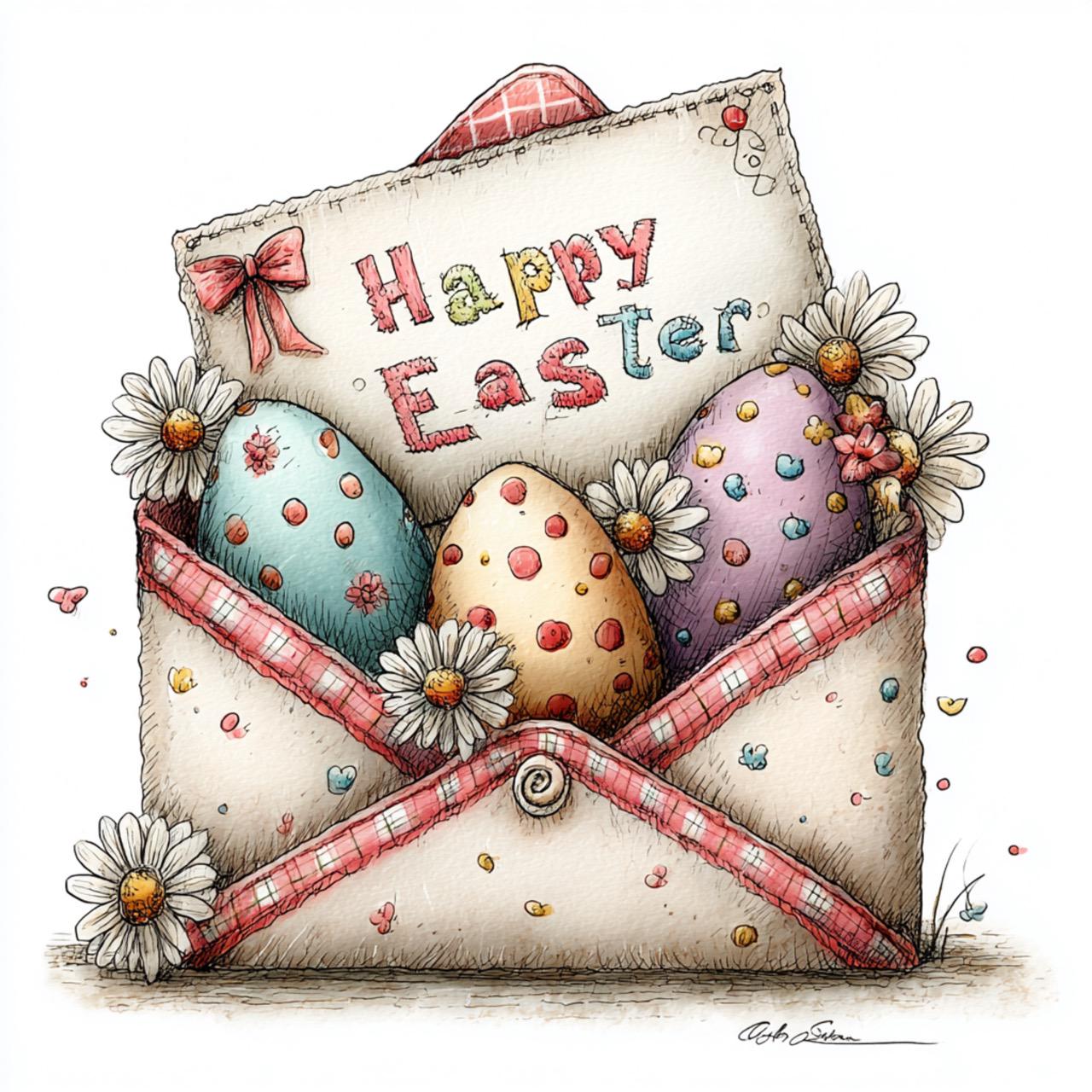 26 JPG Whimsical Easter Letters Cliparteaster Envelope Collection ...