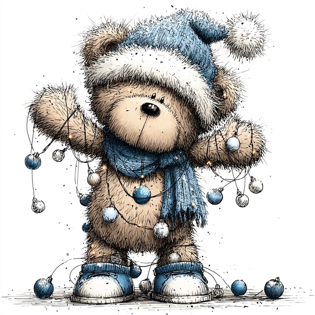 40 JPG Teddy Bear Christmas Clipart: Cute Festive Holiday Graphics ...