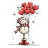 Snowman Valentine Hand Drawn Digital Clipart - Set of 17 - Snowman ...