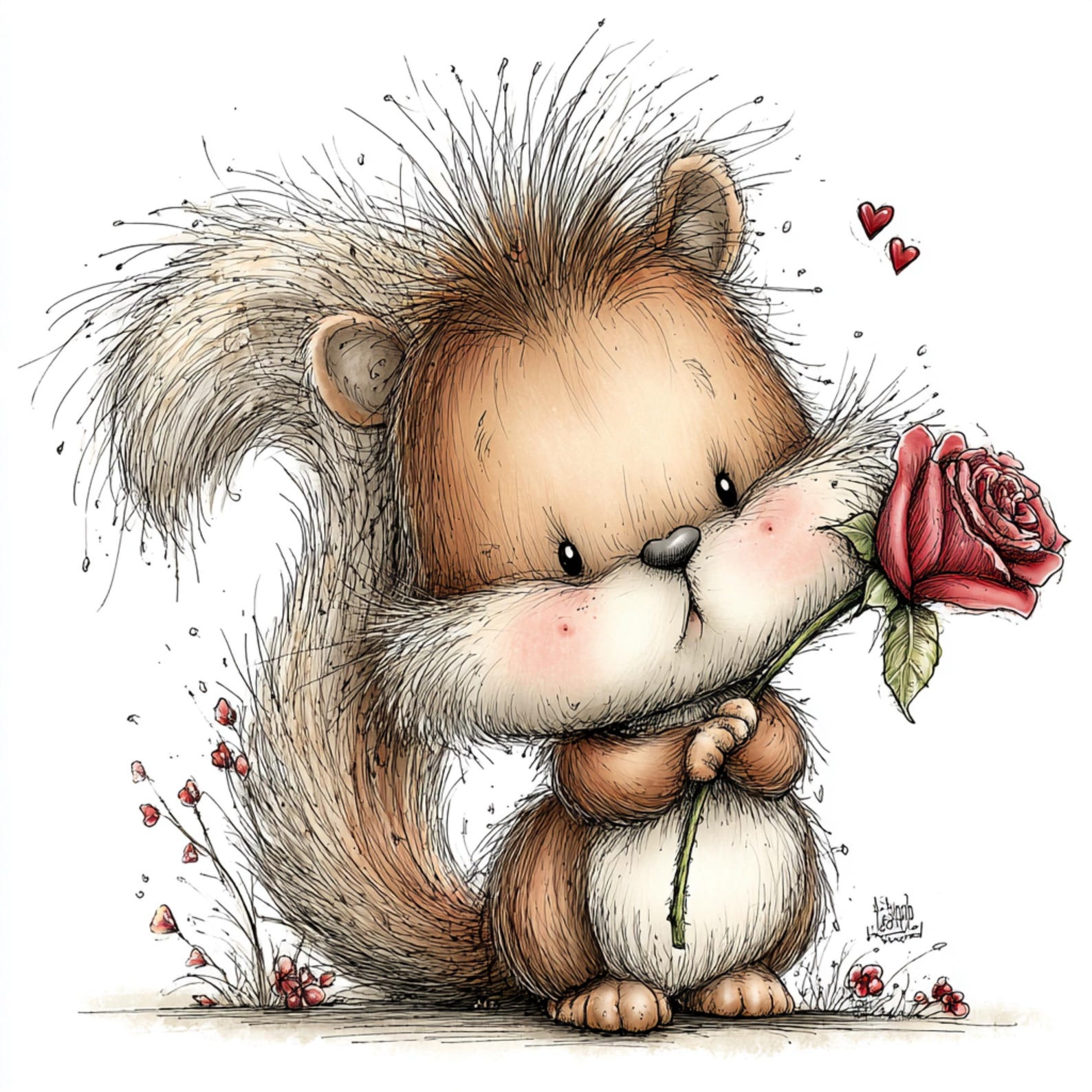 32 JPG Valentine Woodland Animals Clipart – Whimsical Watercolor Forest ...