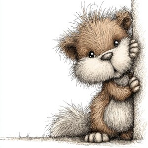 30 JPG Whimsical Peeking Woodland Clipart – Cute Forest Animals Peeking ...