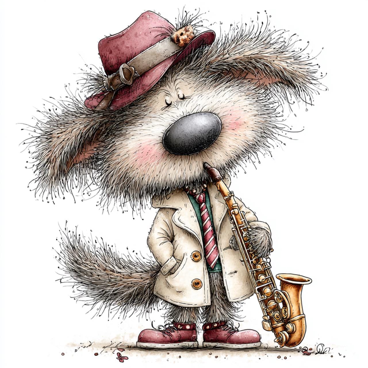 27 JPG Whimsical Woodland Jazz Clipart – Cute Forest Animals Playing ...