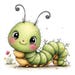 33 JPG Whimsical Spring Caterpillar Clipart – Cute Quirky Bug Art With ...