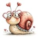 29 JPG Valentine's Day Snail Love Clipart: Whimsical Graphics (digital ...