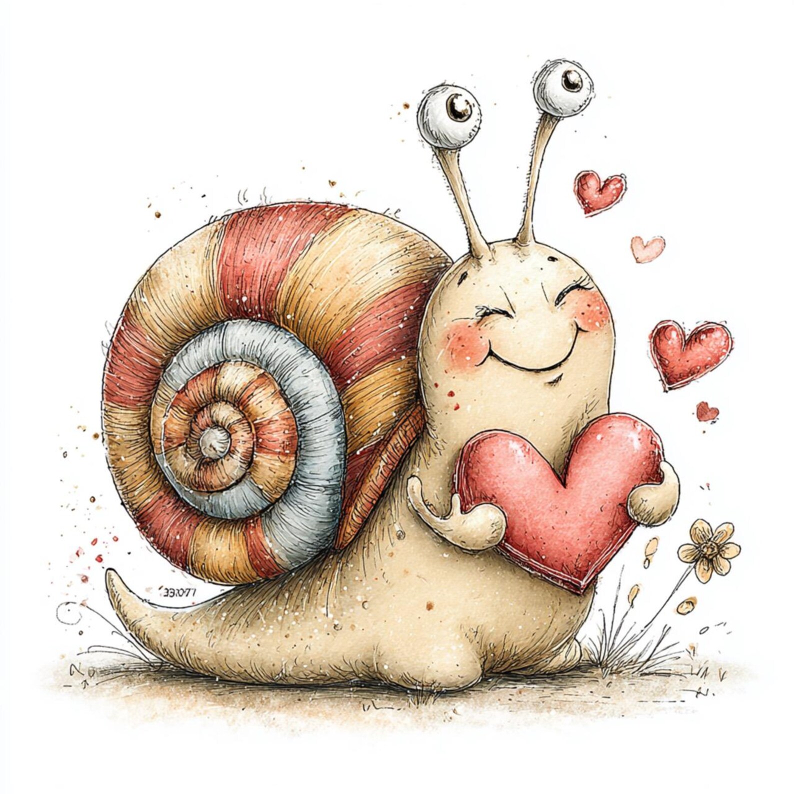 29 JPG Valentine's Day Snail Love Clipart: Whimsical Graphics (digital ...