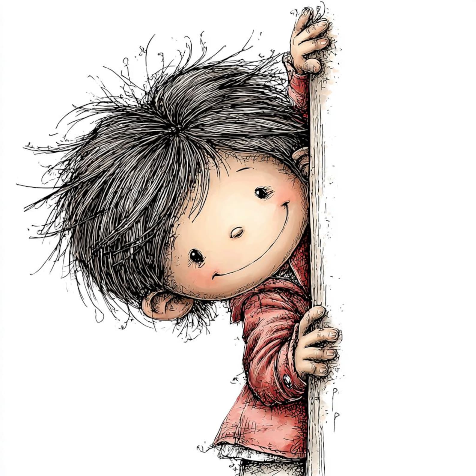 40 JPG Whimsical Peeking Boy Clipart – Cute Valentine Boy Art JPG ...