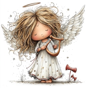34 JPG Whimsical Angels Clipart: Sweet Baby Angel Graphics (digital Download) - Etsy