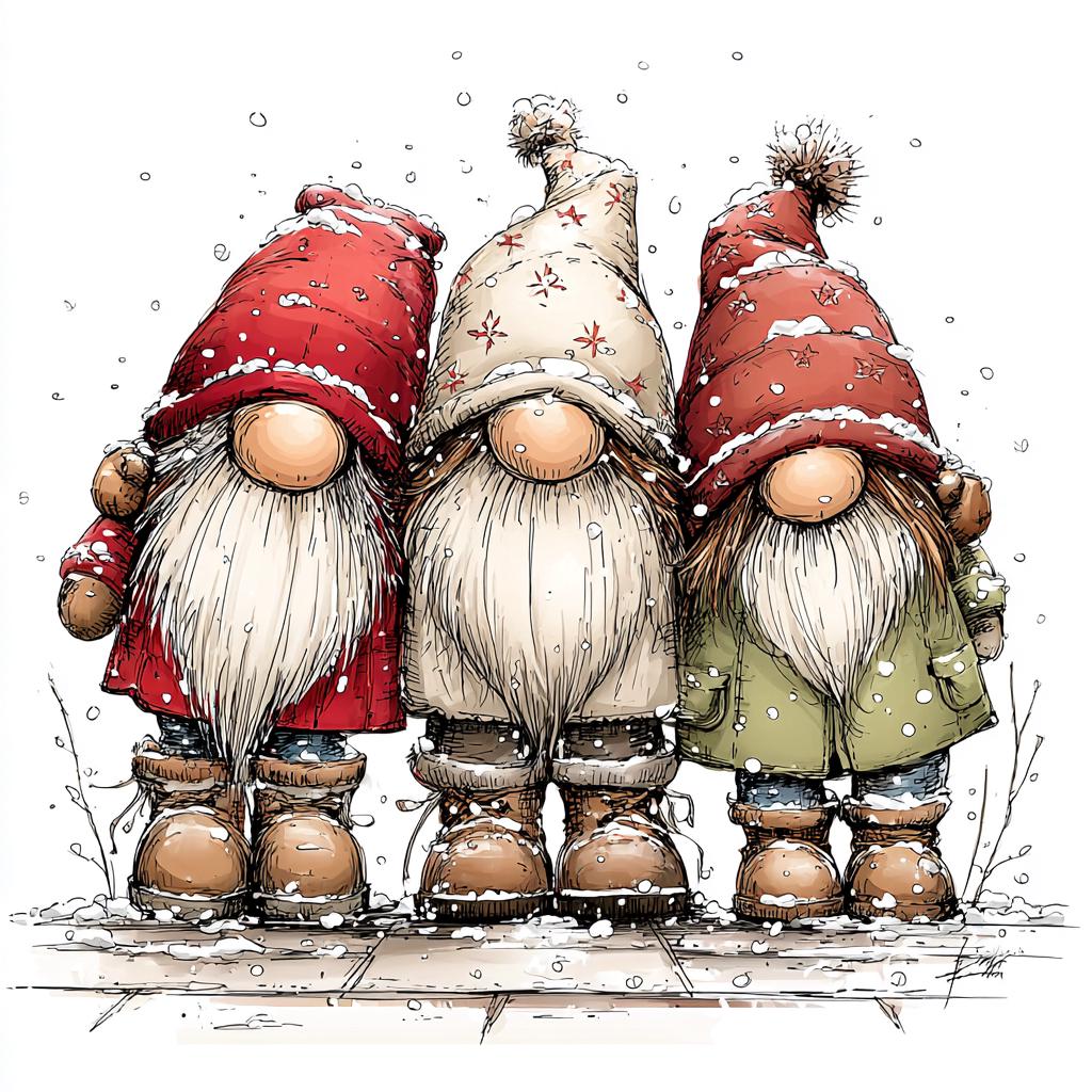 20 JPG Festive Christmas Gnomes Clipart – Watercolor Holiday Graphics ...