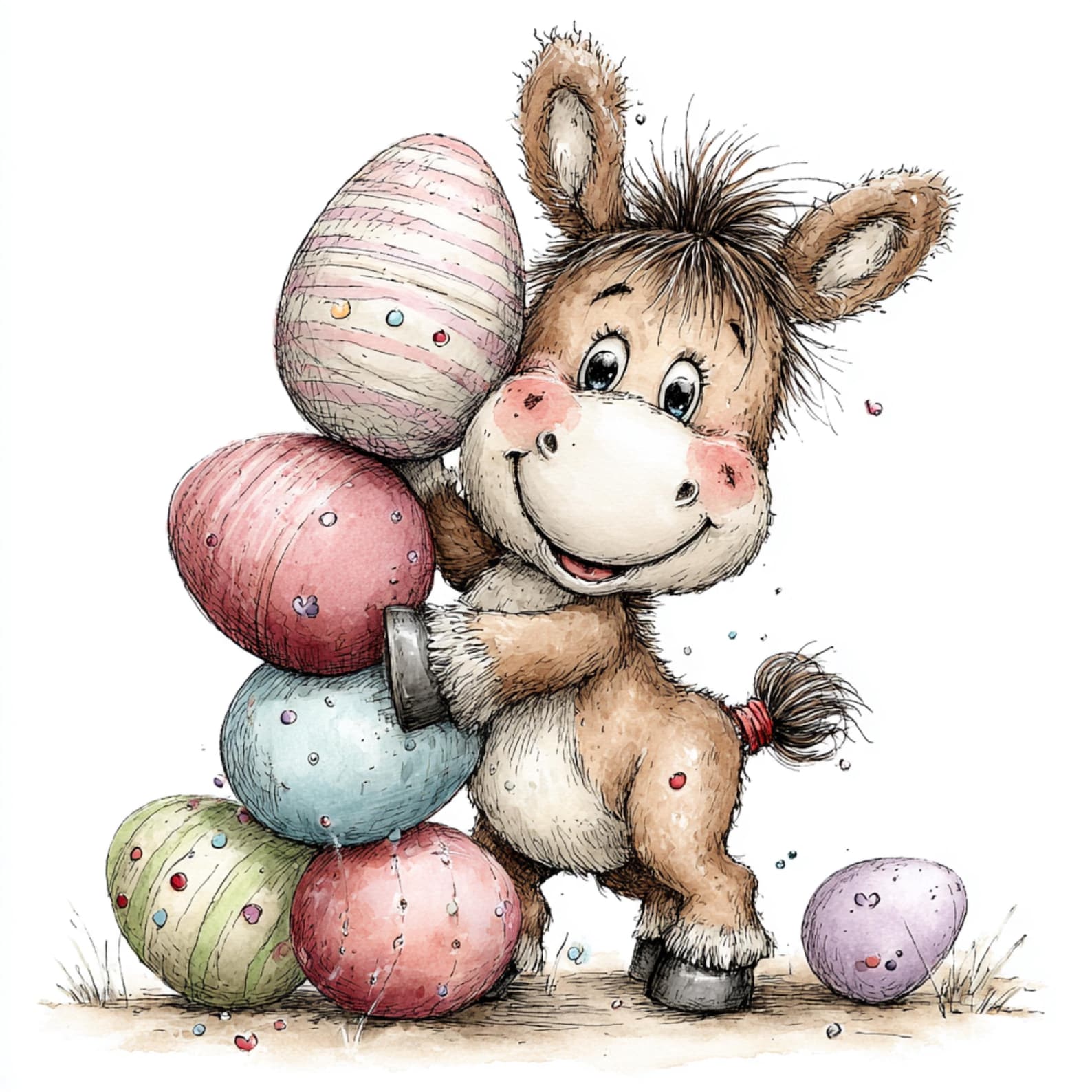 39 JPG Whimsical Easter Animals Clipart – Bunny, Chick & Lamb Quirky ...