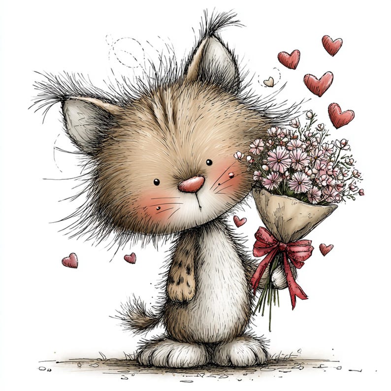 32 JPG Valentine Woodland Animals Clipart – Whimsical Watercolor Forest ...