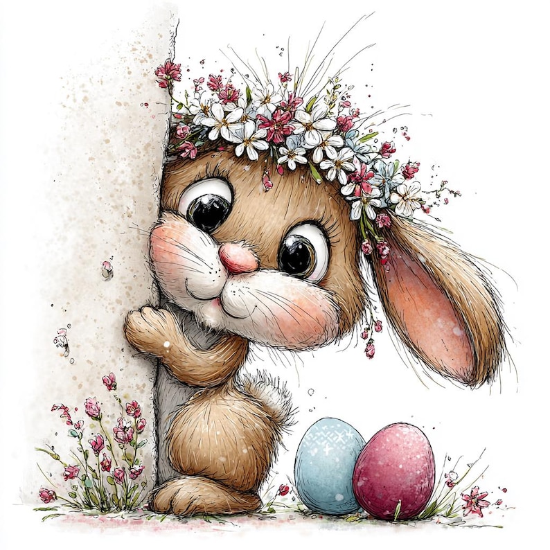 Spring Peeking Animals Clipart Bundle, Easter Peeking Critters JPG Set ...
