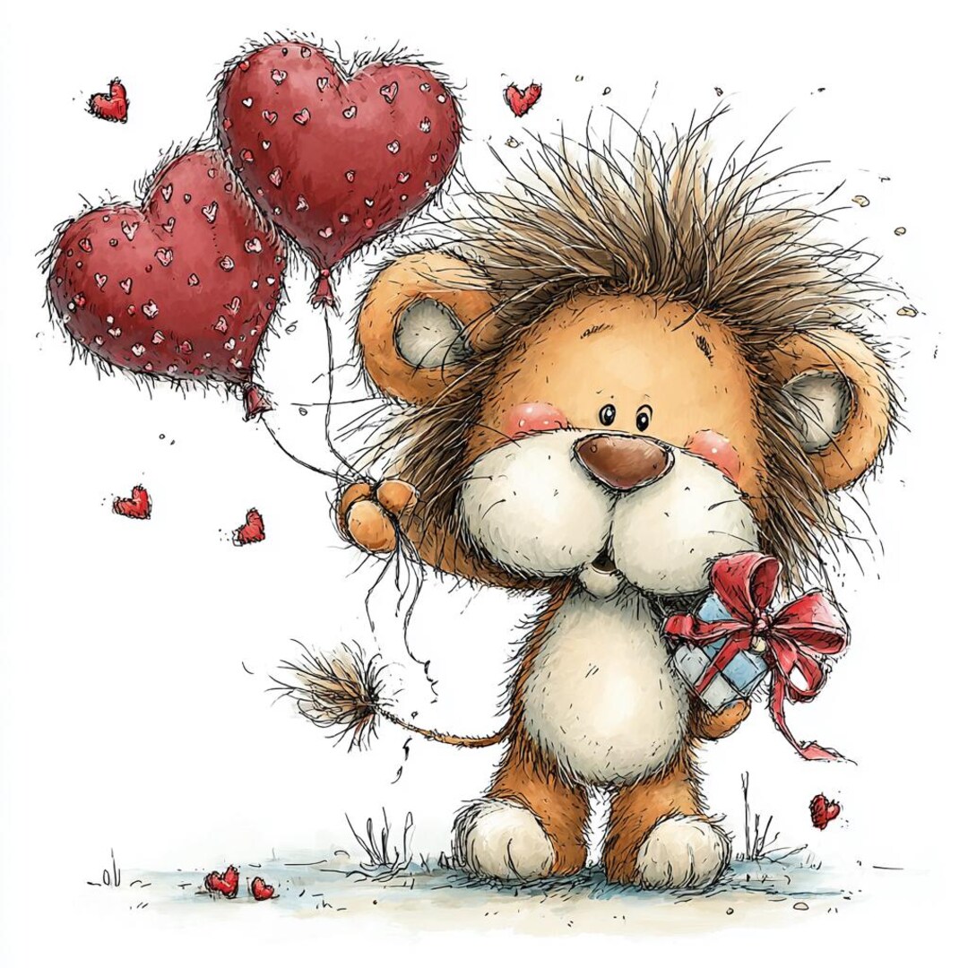 41 JPG Valentine Safari Animals Clipart – Cute Jungle Animals ...