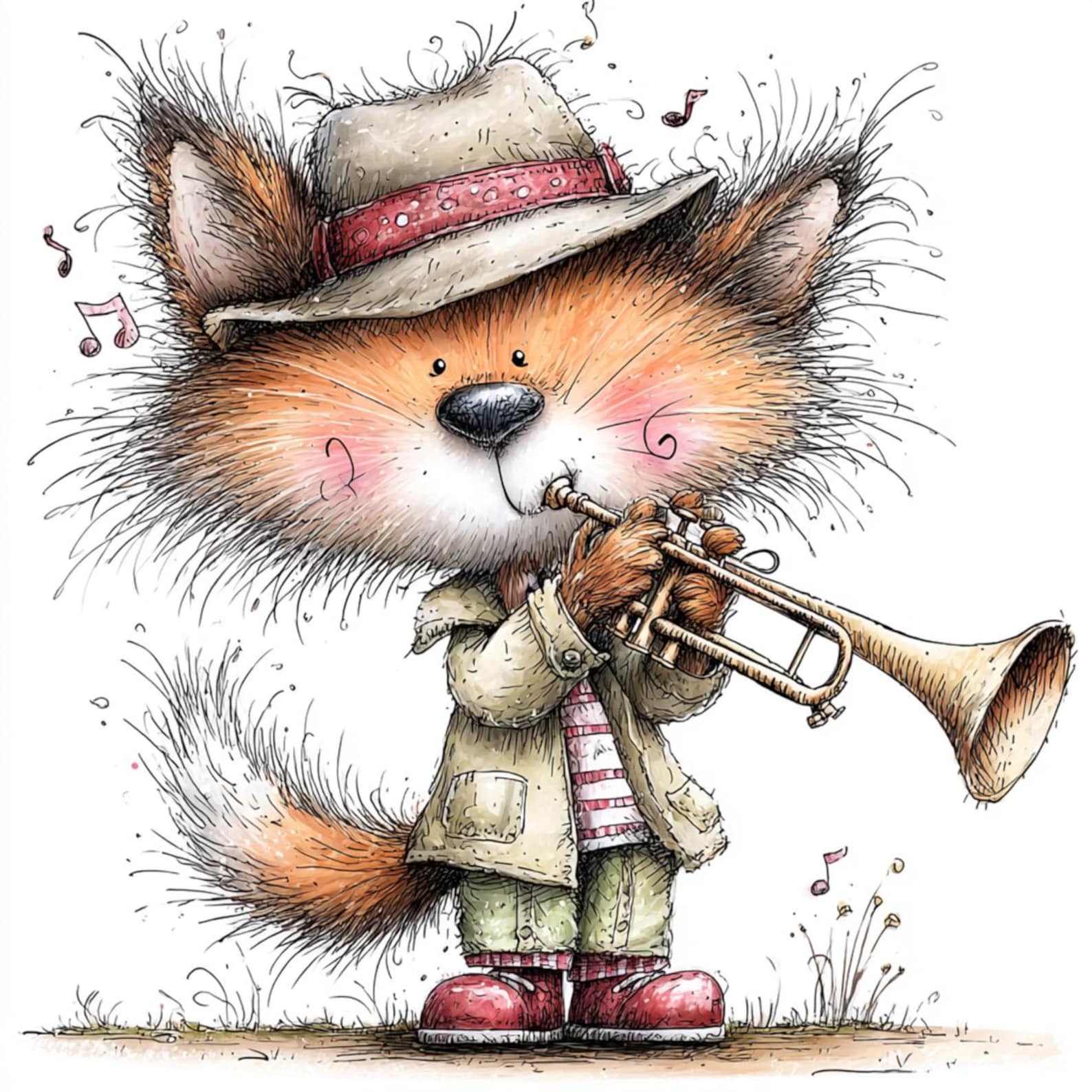 27 JPG Whimsical Woodland Jazz Clipart – Cute Forest Animals Playing ...
