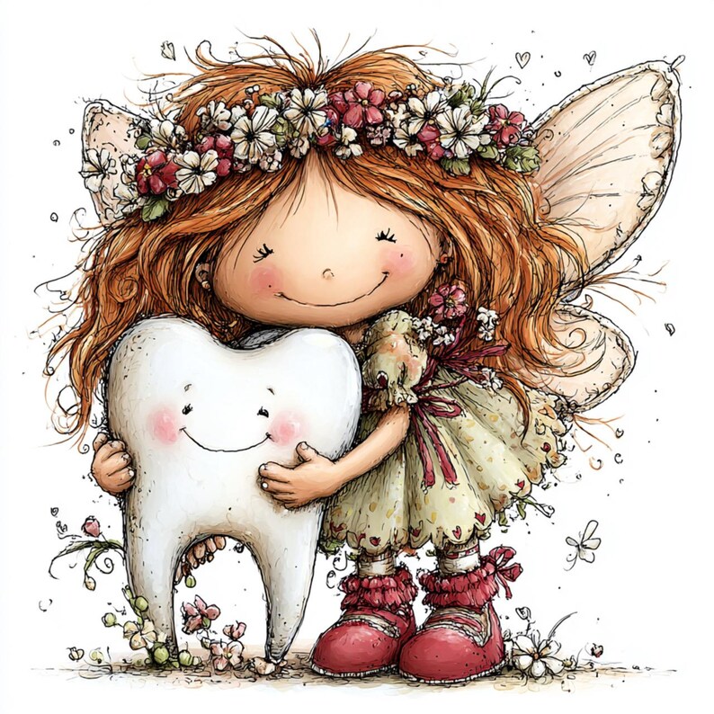 34 JPG Whimsical Tooth Fairy Clipart Bundle – Cute Fairy Illustrations ...