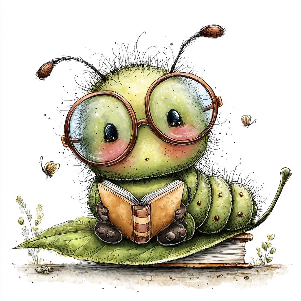 33 JPG Whimsical Spring Caterpillar Clipart – Cute Quirky Bug Art With ...