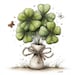 21 JPG Saint Patrick’s Day Bouquet Clipart, Shamrock Spring Bouquet ...