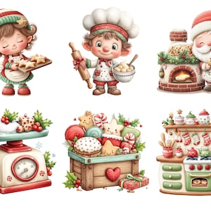 Christmas Baking, Santa's Bakery Clipart, Christmas Baking Clip Art ...