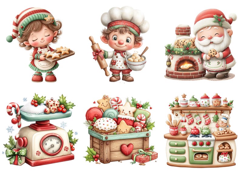 Christmas Baking, Santa's Bakery Clipart, Christmas Baking Clip Art ...