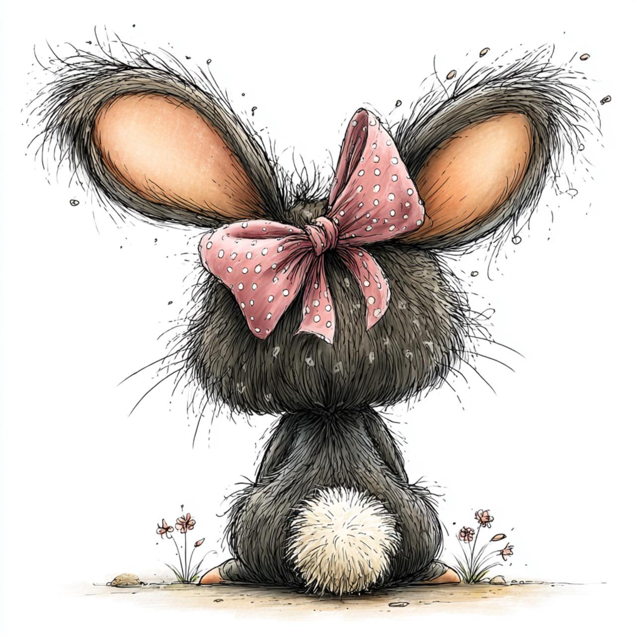 30 JPG Butt Bunny Clipart – Sweet Whimsical Rabbit Illustrations – Cute ...