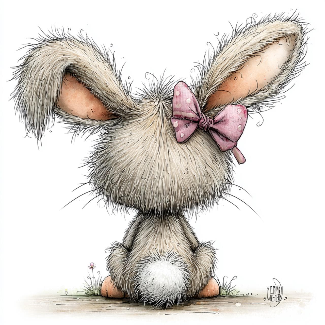 30 JPG Butt Bunny Clipart – Sweet Whimsical Rabbit Illustrations – Cute ...