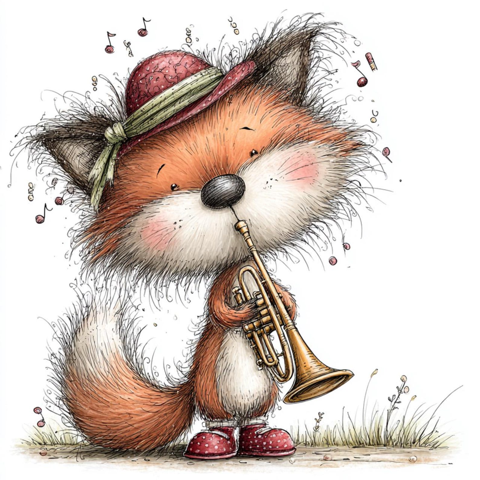 27 JPG Whimsical Woodland Jazz Clipart – Cute Forest Animals Playing ...