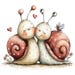29 JPG Valentine's Day Snail Love Clipart: Whimsical Graphics (digital ...