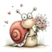 29 JPG Valentine's Day Snail Love Clipart: Whimsical Graphics (digital ...