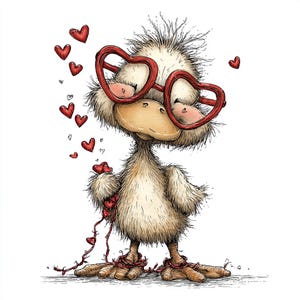 30 JPG Valentine Clipart – Cute Farm Valentine – Whimsical Love Animals ...