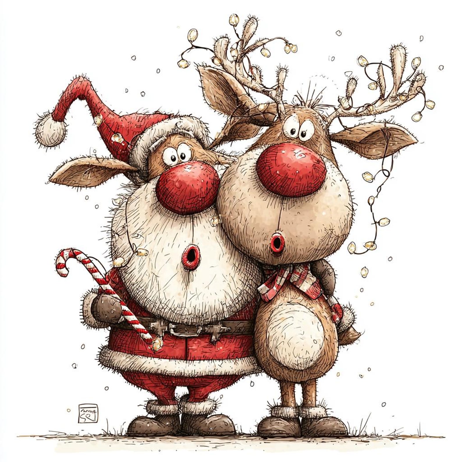 Watercolor Santa & Reindeer Clipart: Christmas Holiday Art (33 Jpgs) - Etsy