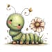33 JPG Whimsical Spring Caterpillar Clipart – Cute Quirky Bug Art With ...