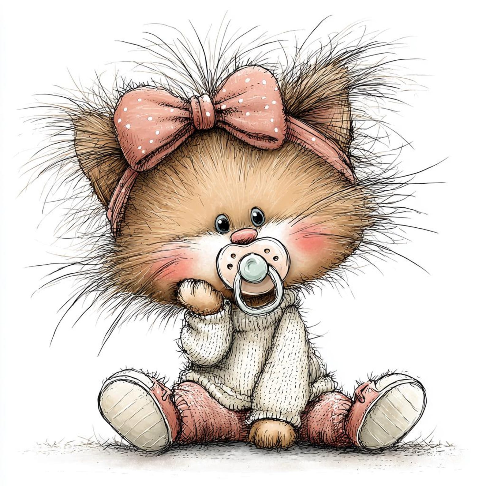 Baby Cat Clipart – Cute Kitten JPG Bundle for Nursery Decor, Baby ...