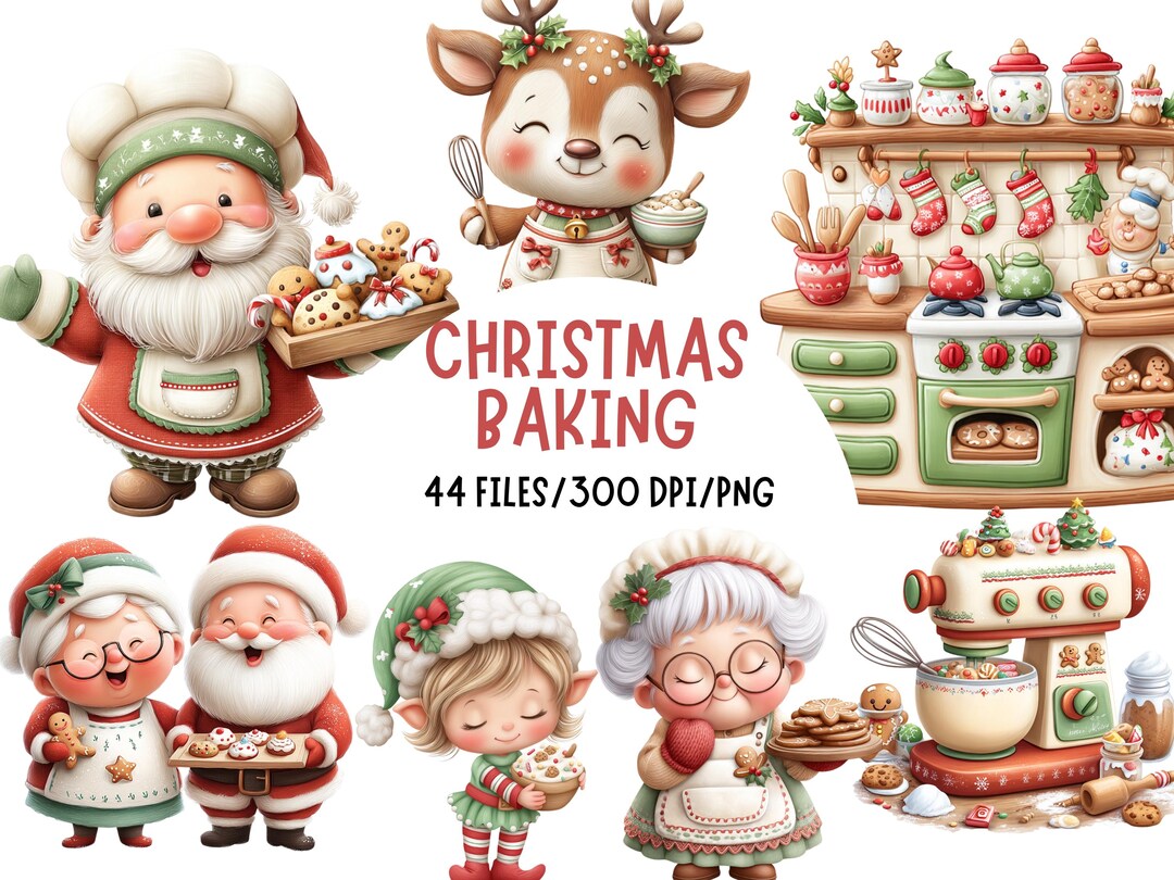 Christmas Baking, Santa's Bakery Clipart, Christmas Baking Clip Art ...