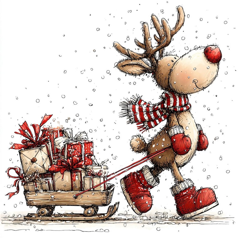 Christmas Woodland Animals Clipart – Festive Holiday Graphics – Digital ...