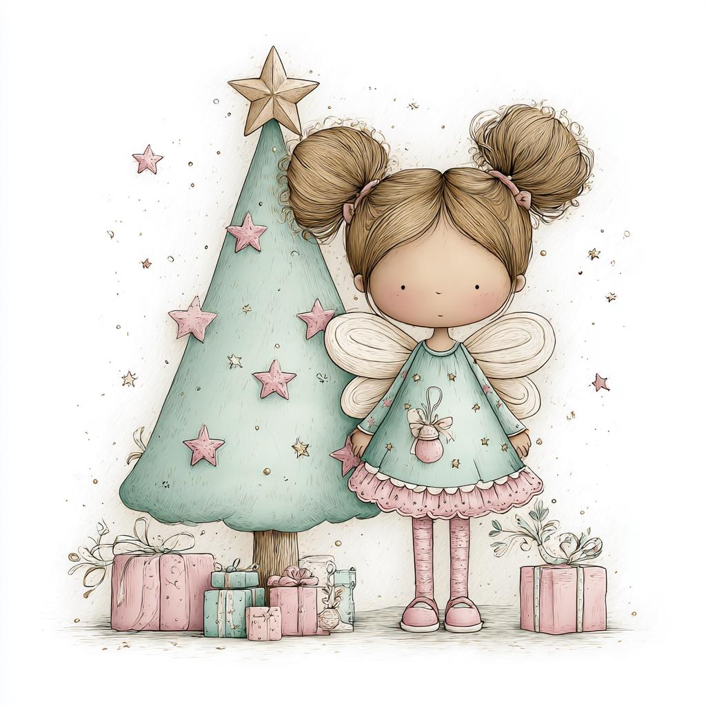 26 JPG Christmas Little Girl Clipart, Christmas Tree, Christmas Card ...