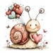 29 JPG Valentine's Day Snail Love Clipart: Whimsical Graphics (digital ...