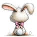 30 JPG Butt Bunny Clipart – Sweet Whimsical Rabbit Illustrations – Cute ...