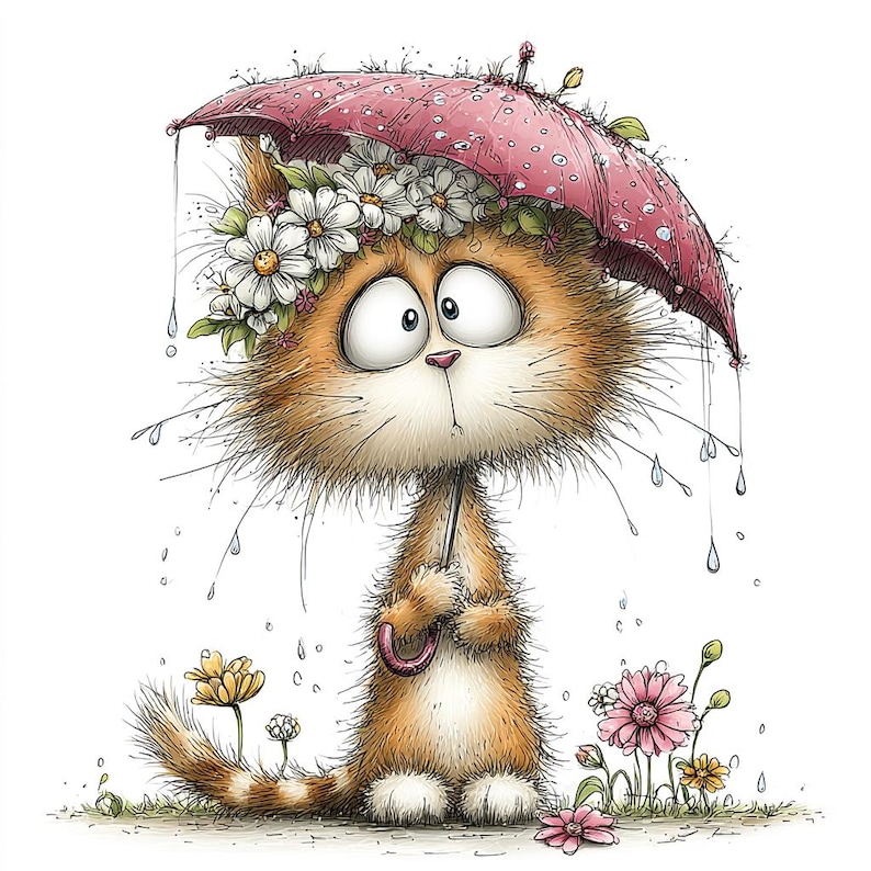 Spring Animals Clipart – Whimsical Creatures JPG, Cute Floral Woodland ...
