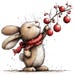 Whimsical Christmas Bunny Clipart – Watercolor Holiday Illustrations ...