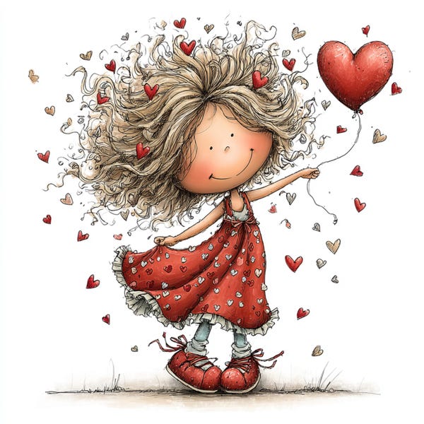 Girl Heart Character - Etsy UK