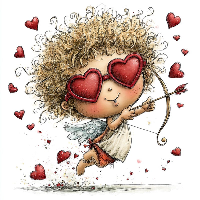 Cupid Watercolor Clipart - Etsy
