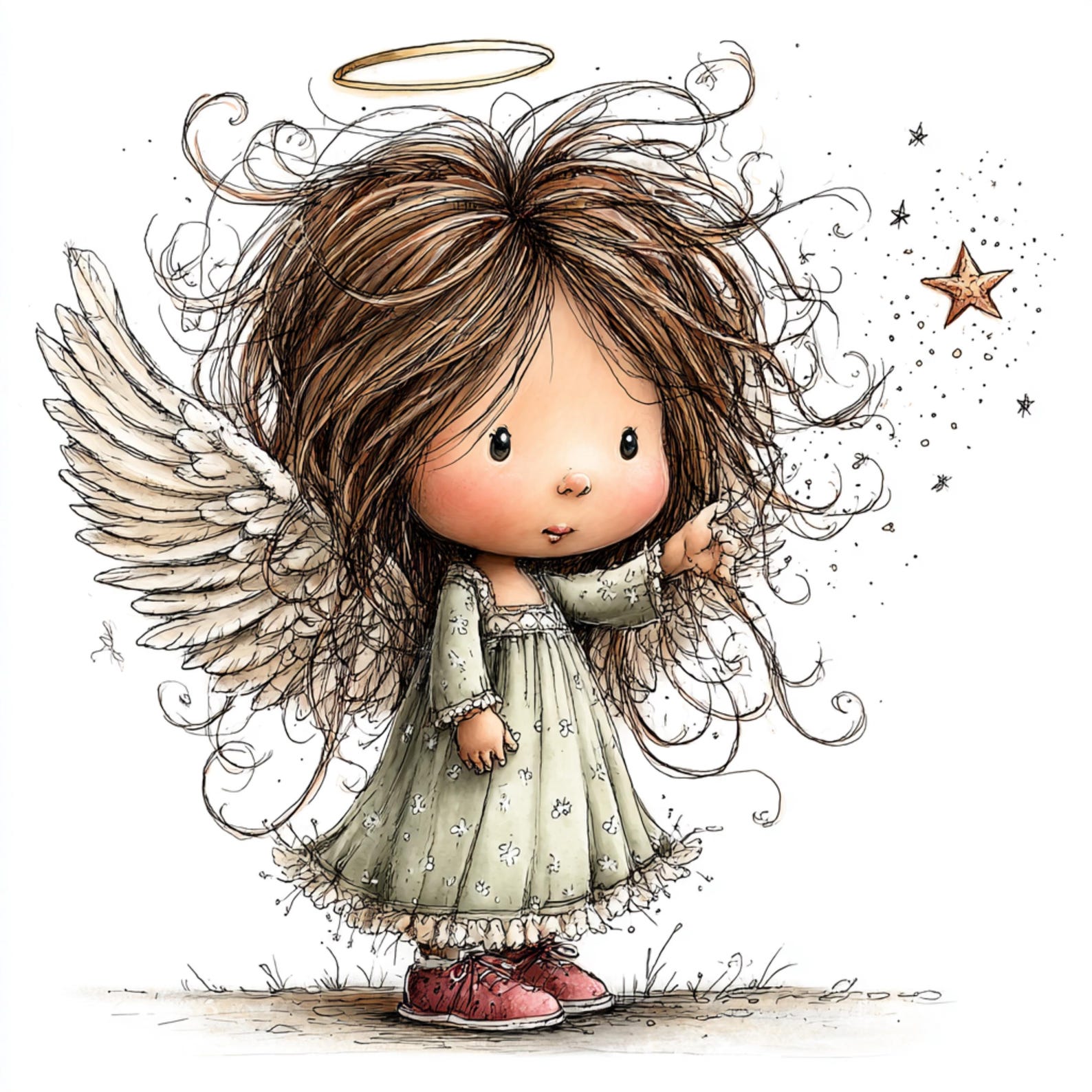 34 JPG Whimsical Angels Clipart: Sweet Baby Angel Graphics (digital ...