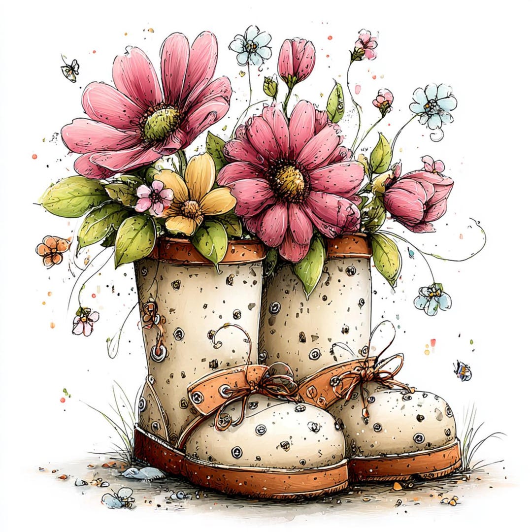 30 JPG Watercolor Spring Florals Clipart – Cute Cottagecore Flower ...
