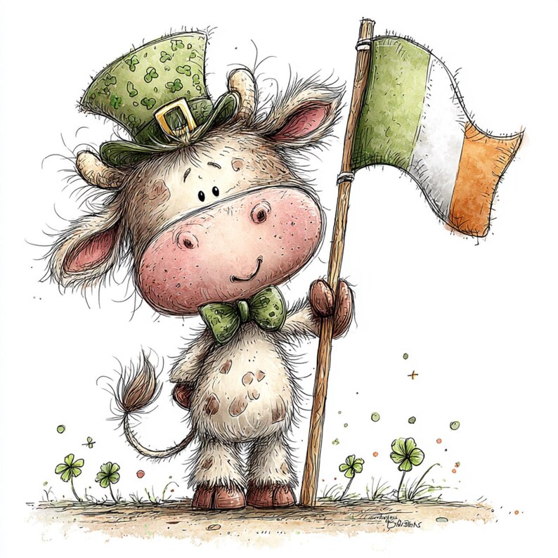 27 JPG Whimsical St. Patrick’s Day Farm Animals Clipart – Cute Lucky ...