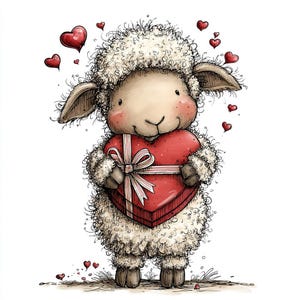 30 JPG Valentine Clipart – Cute Farm Valentine – Whimsical Love Animals ...