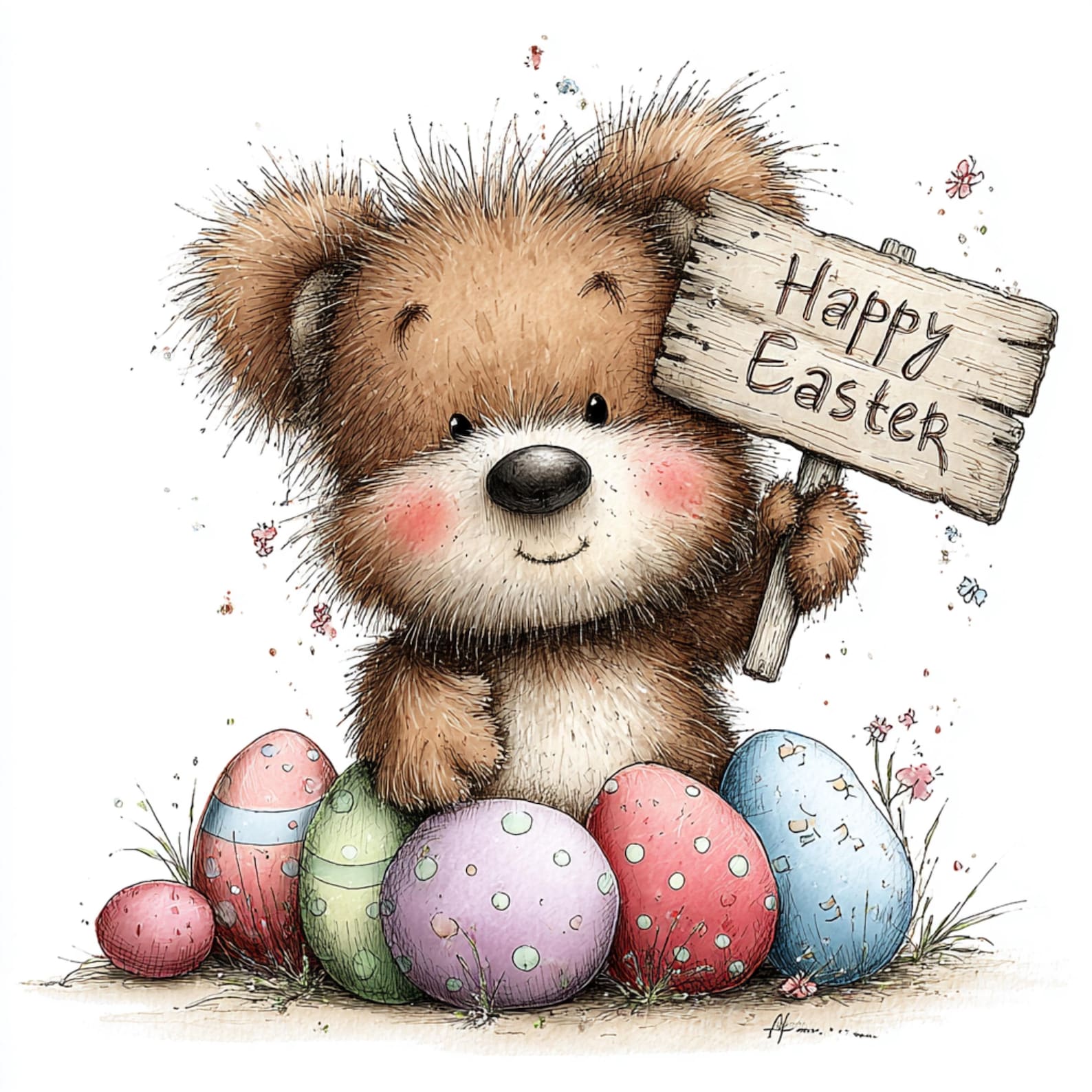 39 JPG Whimsical Easter Animals Clipart – Bunny, Chick & Lamb Quirky ...
