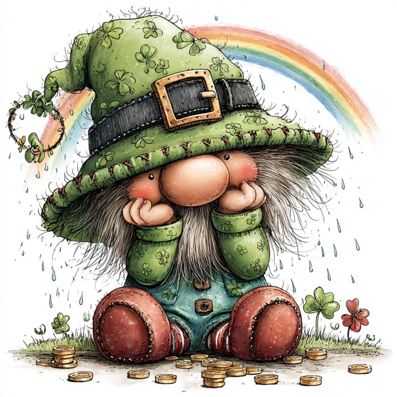 38 JPG Whimsical St. Patrick’s Day Gnome Clipart – Cute Lucky Gnome for ...