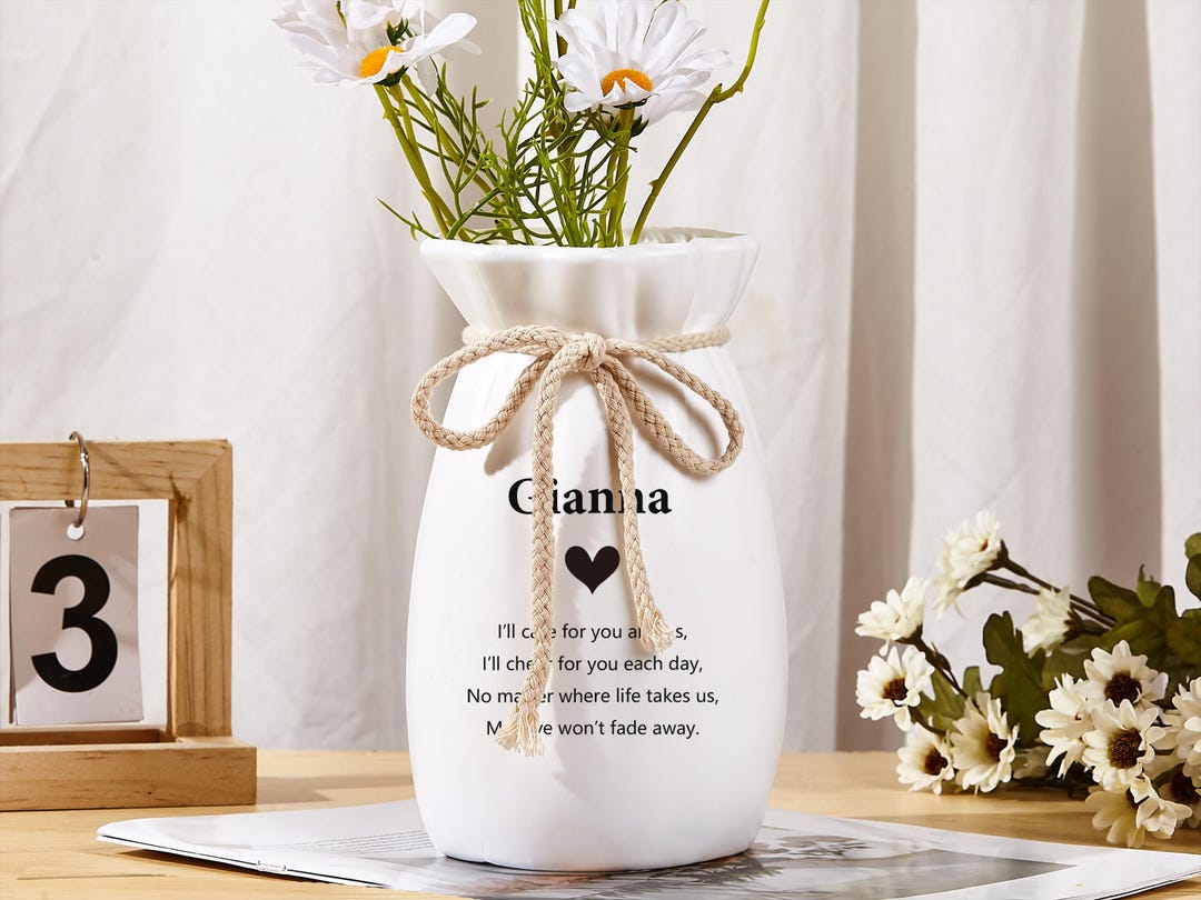 Custom Ceramic Wedding Vase, Personalized Gift for Woman , Flower Pot ...