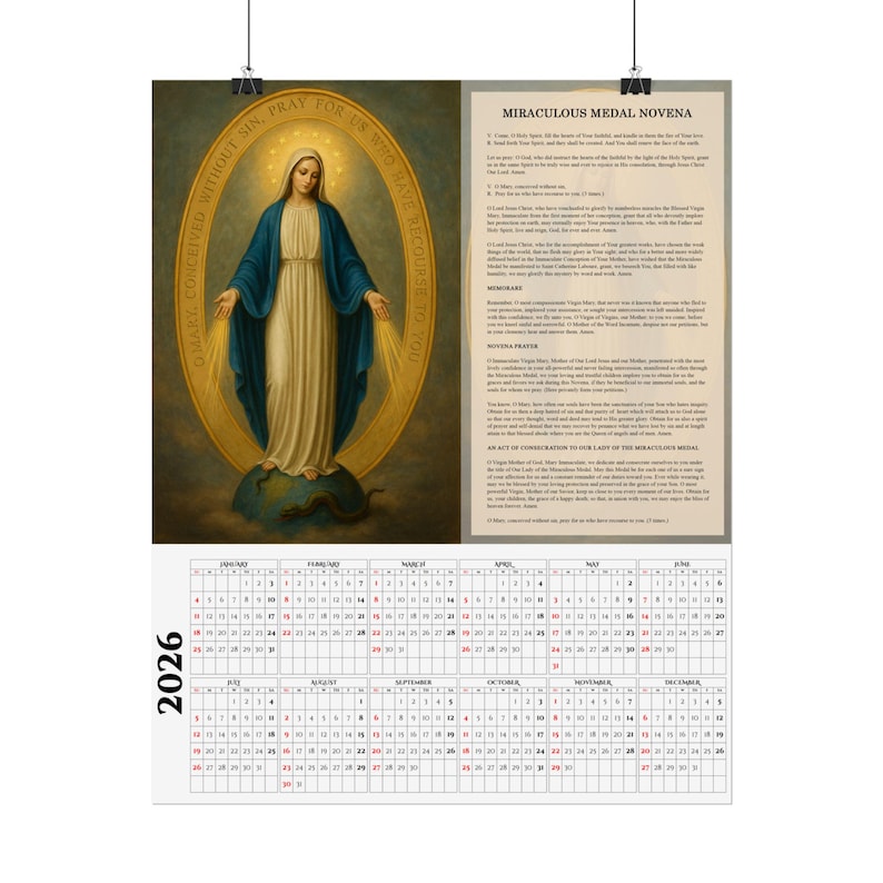 2026 Wundertätige Medaille Katholischer Kalender | Andachts Wandkunst ...