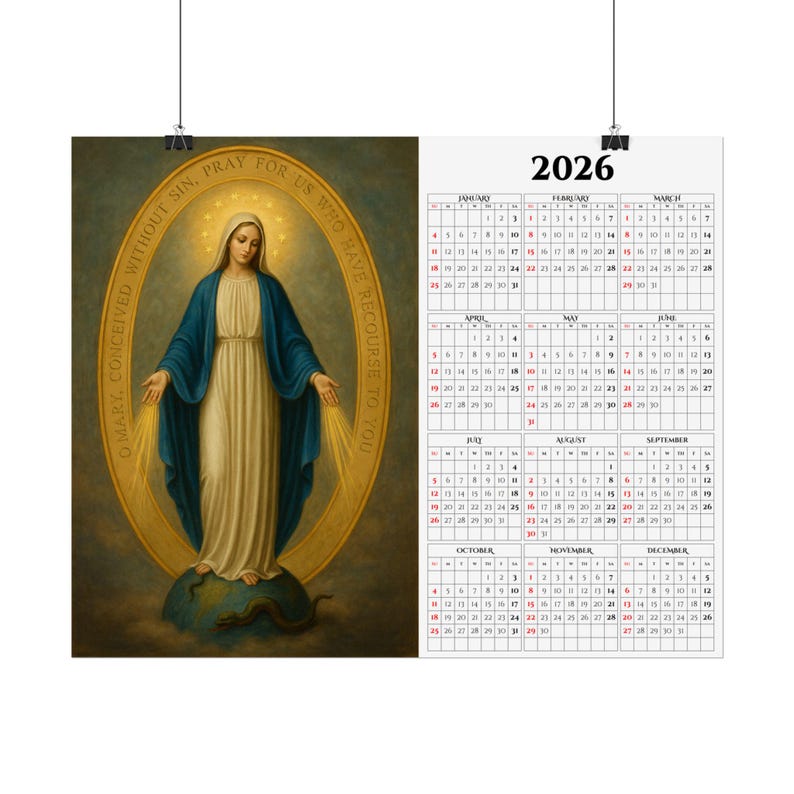 2026 Wundertätige Medaille Katholischer Kalender | Andachts Wandkunst ...