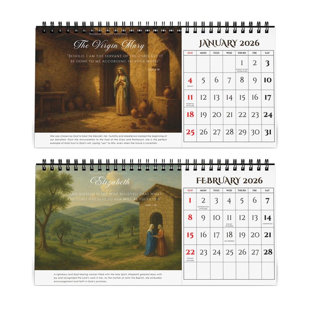 2026 Bible Desk Calendar | the Women of the Gospels | 12-month ...